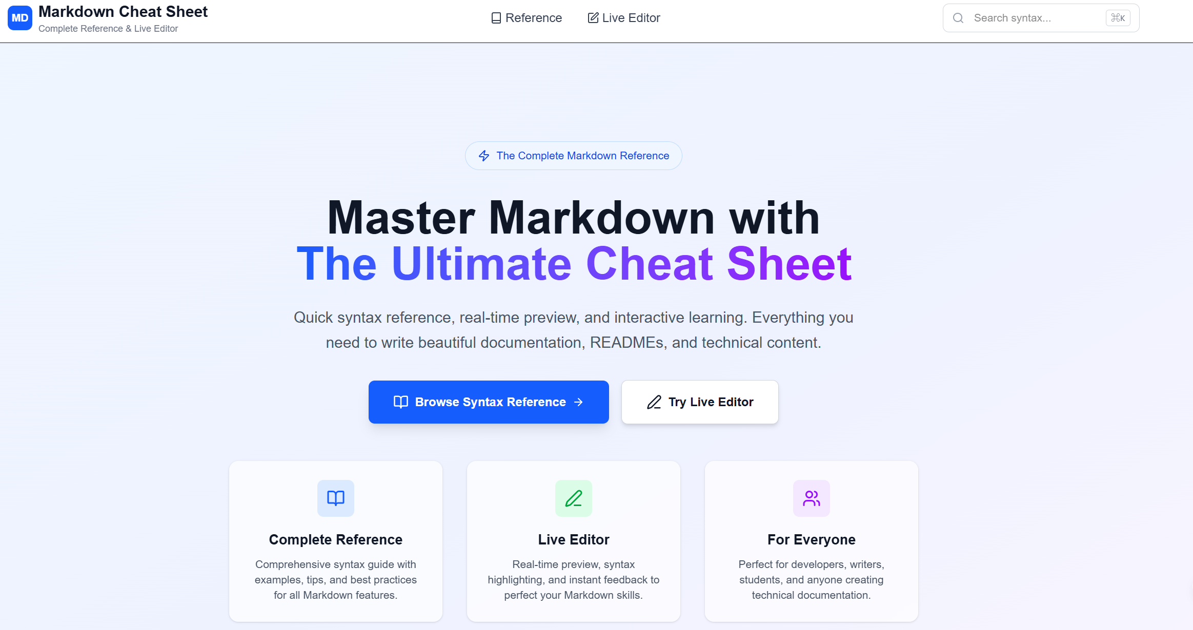 Markdown Cheat Sheet | Open Launch