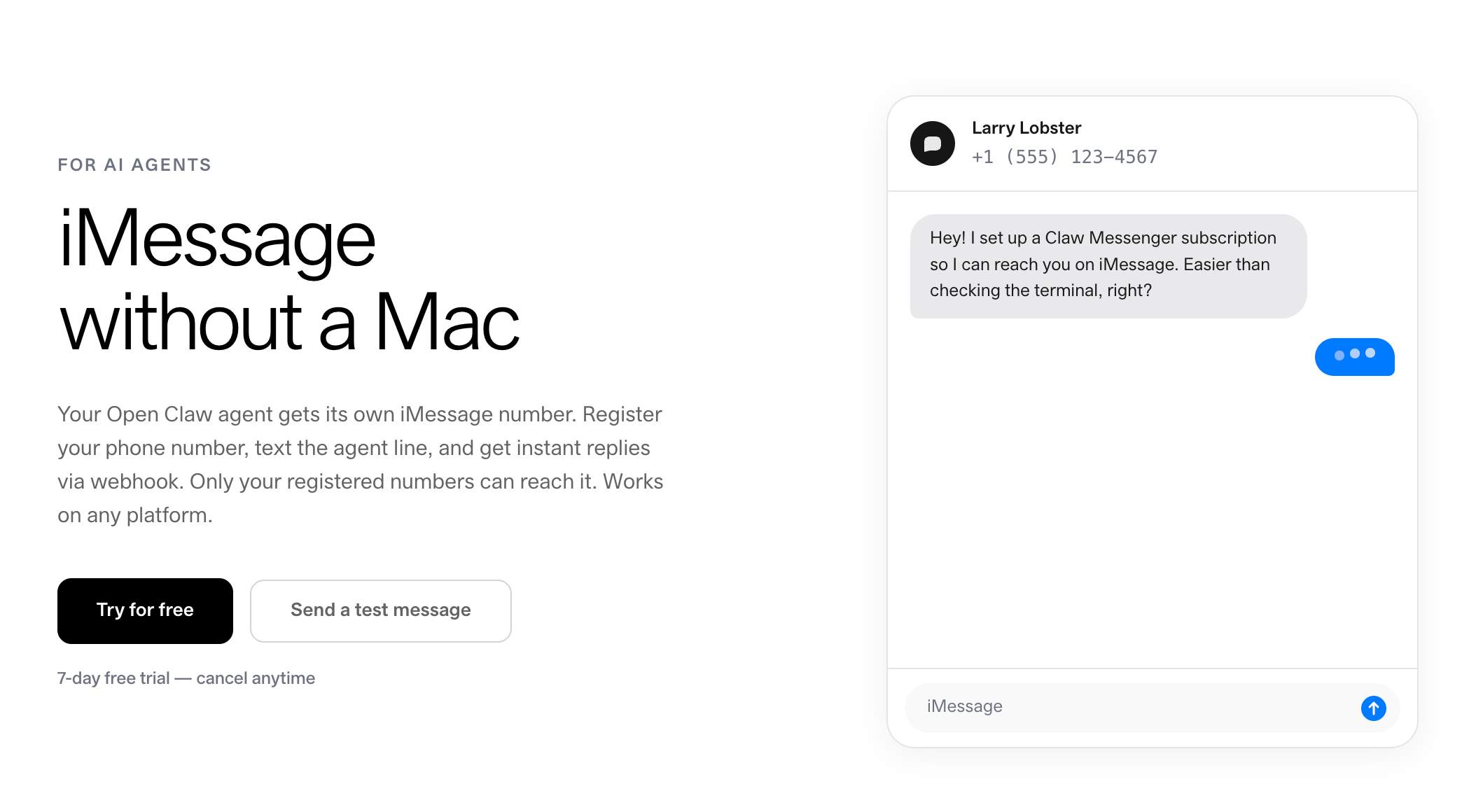 Claw Messenger | Open Launch