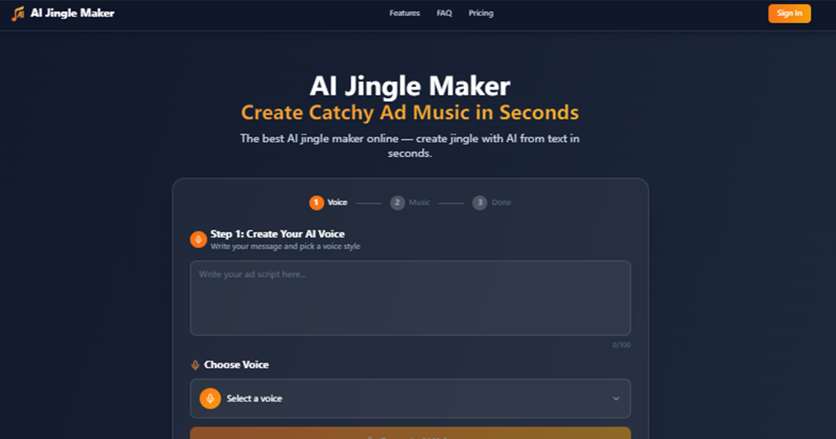 AI Jingle Maker | Open Launch